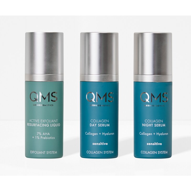 Collagen + Exfoliant Set Sensitive (3 Step) von QMS Medicosmetics